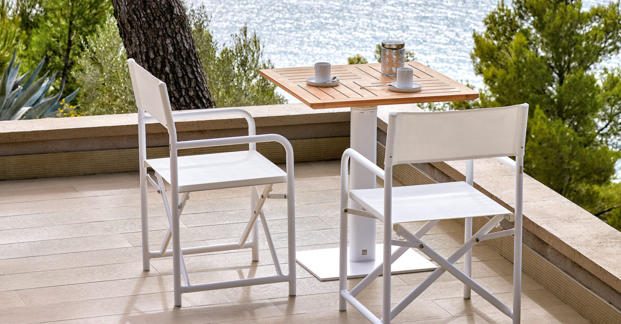 Reclining square dining table 70x70 cm - Synteak - Sifas